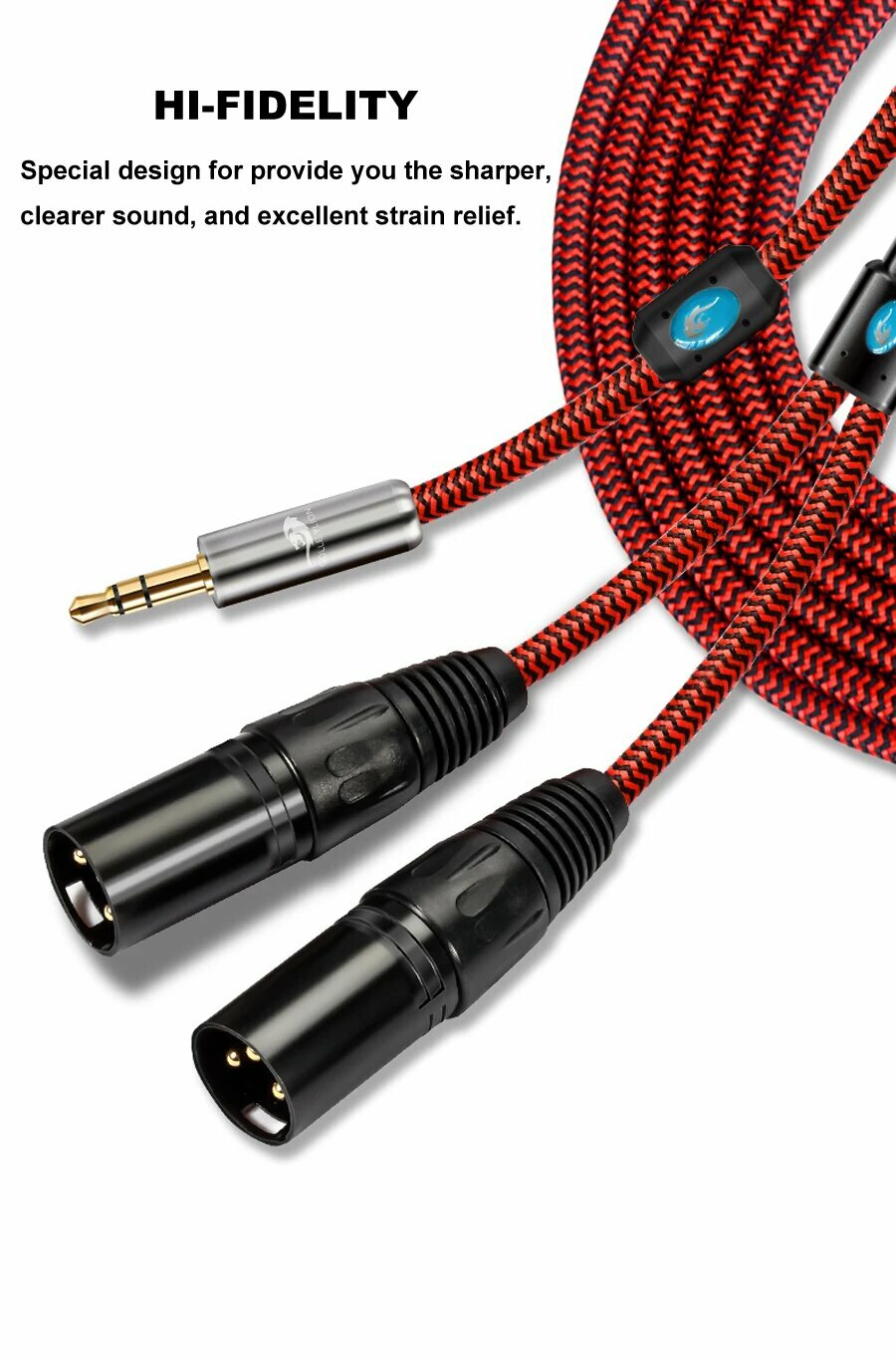 Аудиофильский аудио кабель 1/8" Mini Jack 3,5 мм до Dual XLR 3 Pin PC усилитель для наушников микшерный пульт 2 XLR на 3,5 кабель 1 м 2 м 3 м 5 м