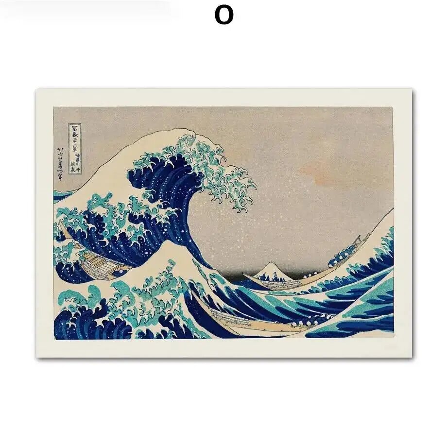 Картина-пейзаж, абстрактная птица, журавль, канагава, холст, искусство, ретро, Японские Настенные декорации, плакаты и принты