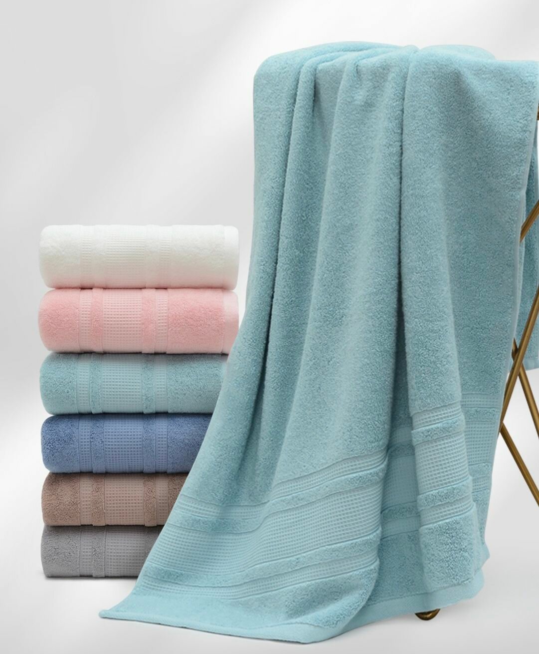 100% чистое хлопковое банное полотенце, класс A, антибактериальное