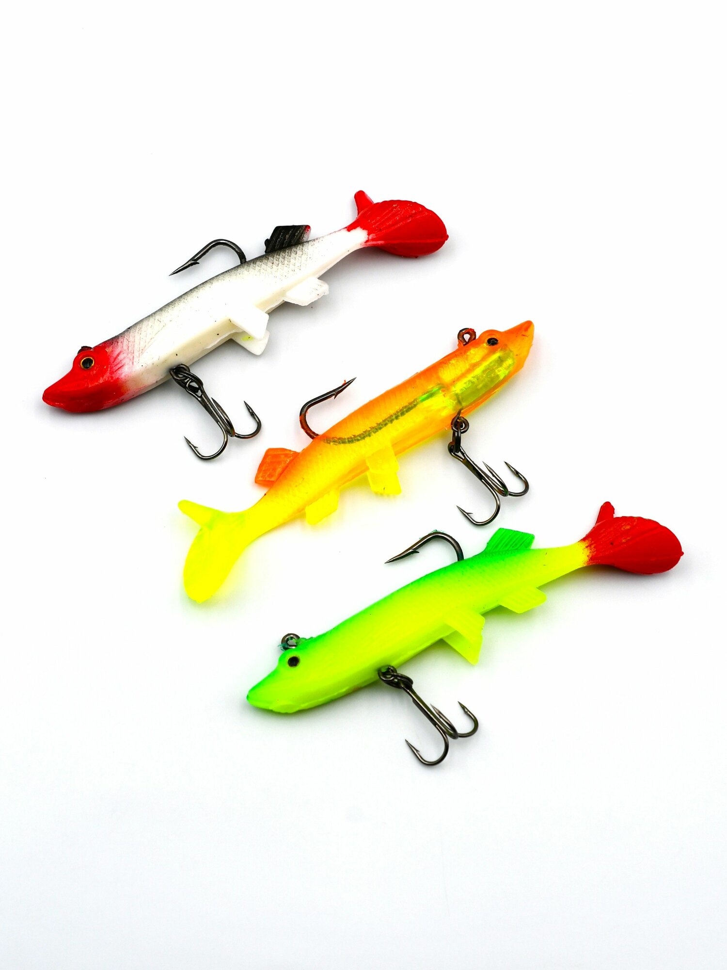 Силиконовый виброхвост оснащенный Luckg bait 10см