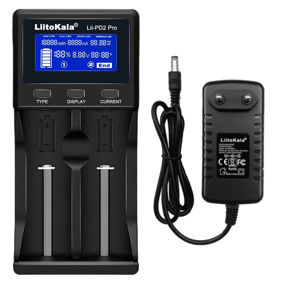 LiitoKala Lii-PD2 Pro Зарядное устройство для аккумуляторов 2PCS- Lii-PD2 Pro — фото 1