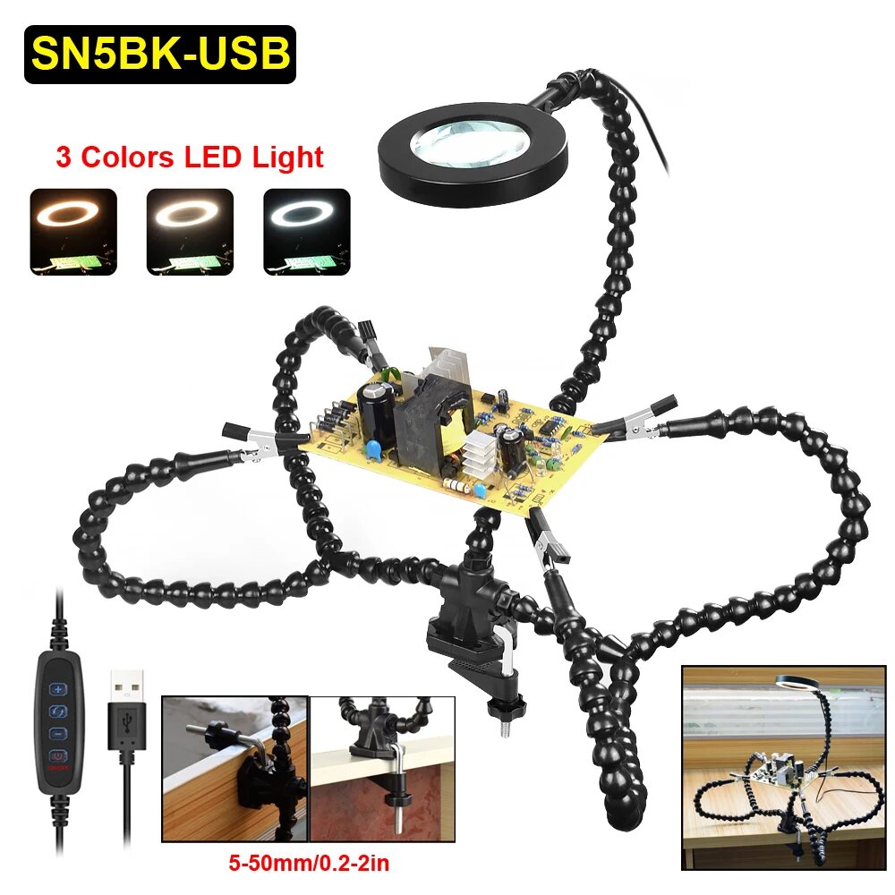 NEWACALOX Сварочный верстак с лупой 3X USB 6 шт.