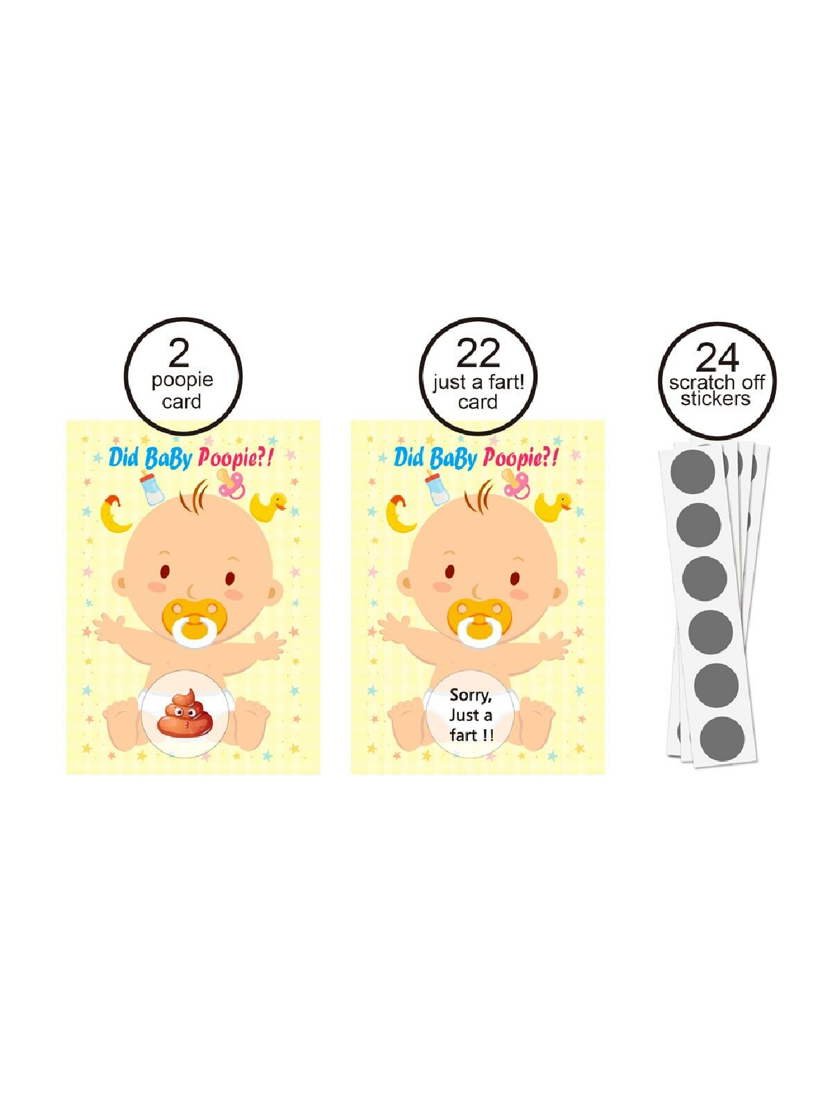 Карточная игра в душе малыша, розыгрыш лотерейного билета "Какашка / Пукающий" для девочек