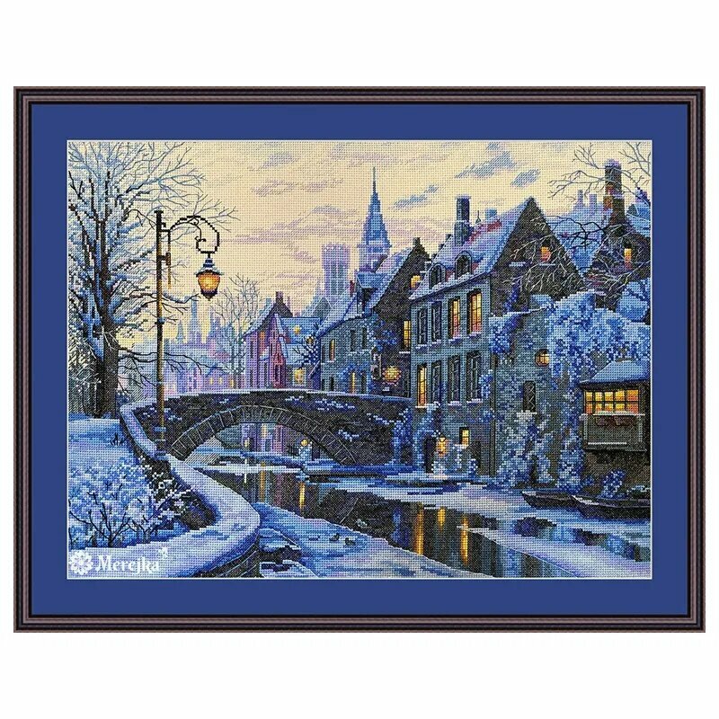Набор для вышивания крестом, Зимний вечер, Merejka K-169, Сделай своими руками, Вышивка, Подсчитал холст, Крестный комплект стежка