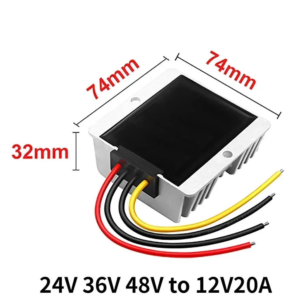 Kangwobei DC/DC Конвертер 24V 36V 48V в 12V 5A-20A