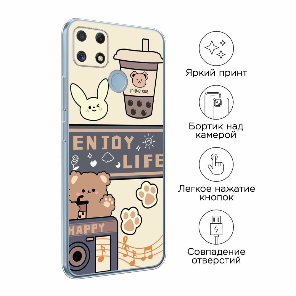 Чехол на Realme C25/C25s / Реалми С25/C25s с принтом "Enjoy life 1" — фото 1