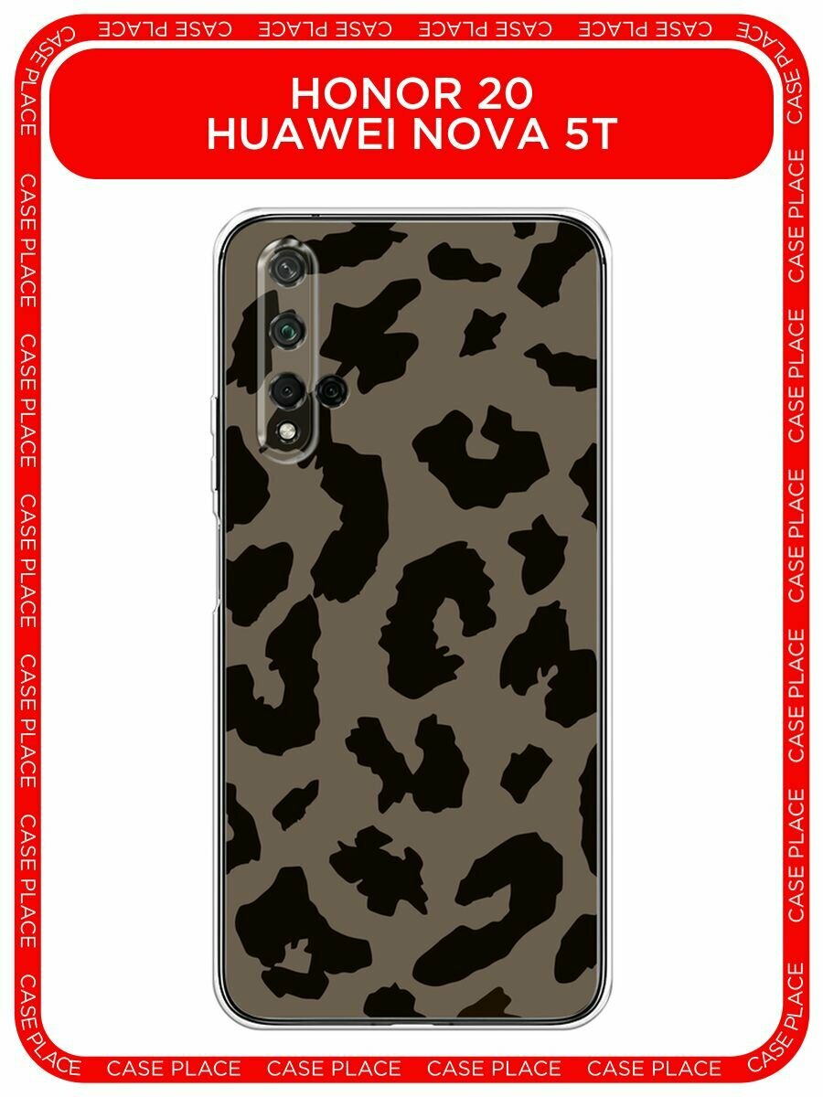 Чехол на Honor 20/Huawei Nova 5T / Хонор 20/Хуавей Нова 5Т с принтом "Леопардовые пятна паттерн 1"