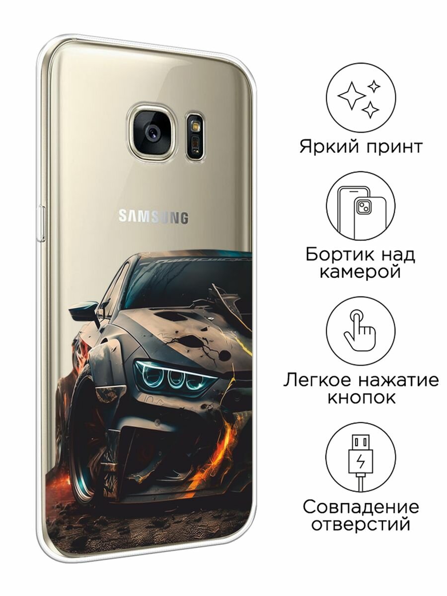 Чехол на Samsung Galaxy S7 / Самсунг Галакси С 7 с принтом "На износ", прозрачный — фото 1