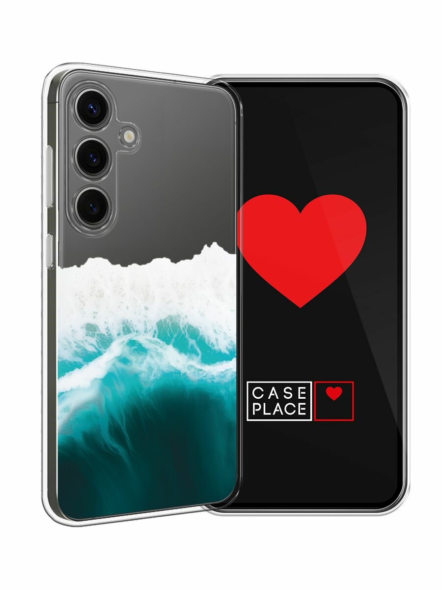 Чехол на Samsung Galaxy S25 / Самсунг S25 с принтом "Большая волна", прозрачный — фото 1