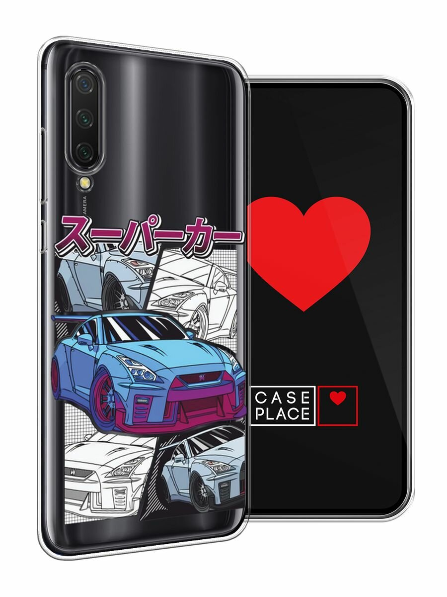 Чехол на Xiaomi Mi CC9/A3 Lite/9 Lite / Сяоми Mi CC9/A3 Lite/9 Lite с принтом "JDM коллаж", прозрачный — фото 1