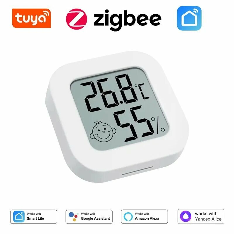 Датчик температуры и влажности Tuya Zigbee smart LCD цифровой термометр гигрометр и Smart Life Zigbee
