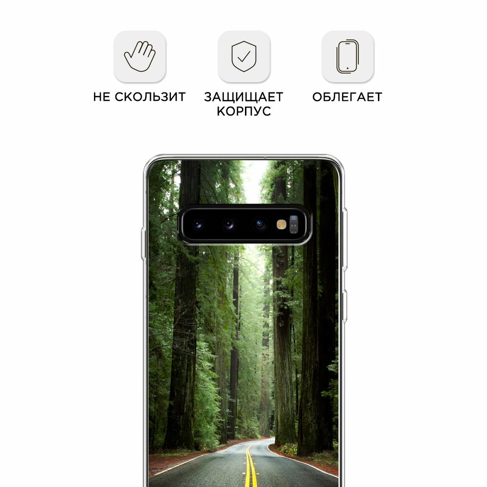 Чехол на Samsung Galaxy S10 / Самсунг Галакси S10 с принтом "Лес 17" — фото 1