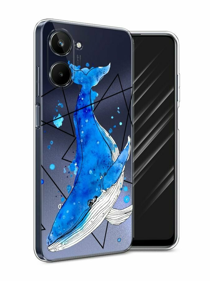Чехол на Realme 10 4G / Реалми 10 4G с принтом "Кит графика", прозрачный