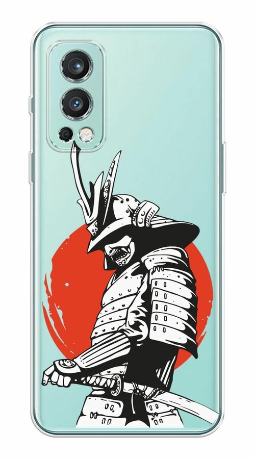 Чехол на OnePlus Nord 2 / ВанПлас Норд 2 с принтом "Самурай с катаной", прозрачный