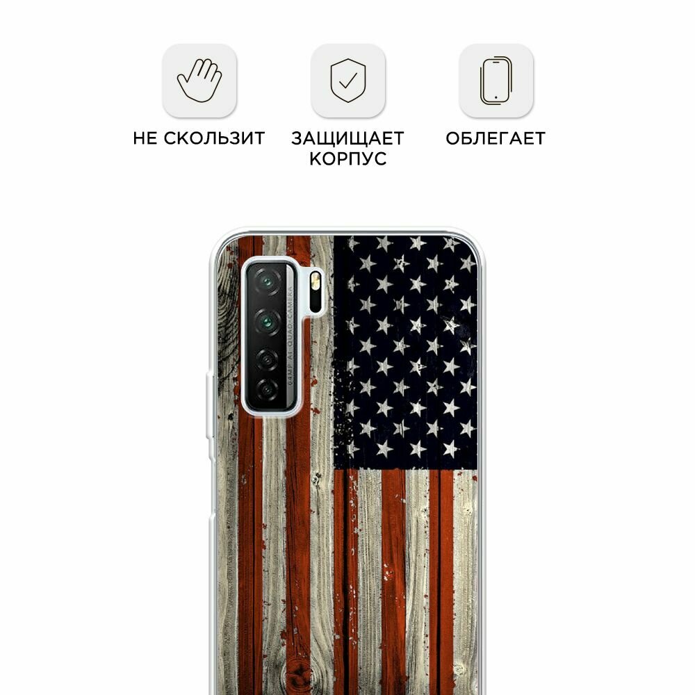 Чехол на Honor 30S Global/Huawei P40 Lite 5G/Nova 7 SE / Хонор 30S/Хуавей P40 Lite 5G/Нова 7 SE с принтом "США" — фото 1