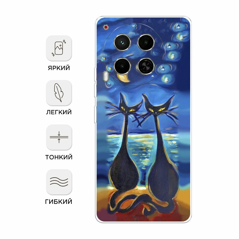 Чехол на Tecno Camon 30 5G / Текно Камон 30 5G с принтом "Влюбленные котики 7" — фото 1