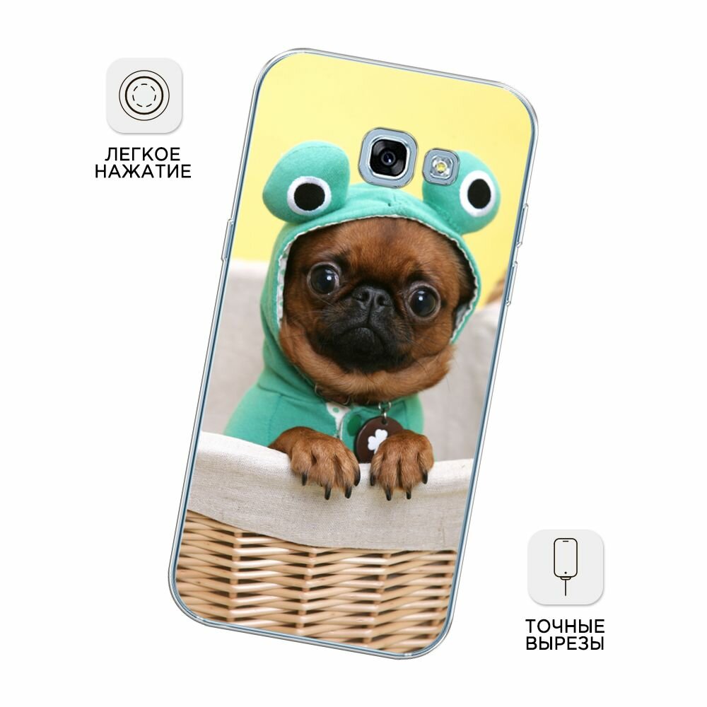 Чехол на Samsung Galaxy A5 2017 / Самсунг Галакси А5 2017 с принтом "Собачка в шапке лягушки" — фото 1