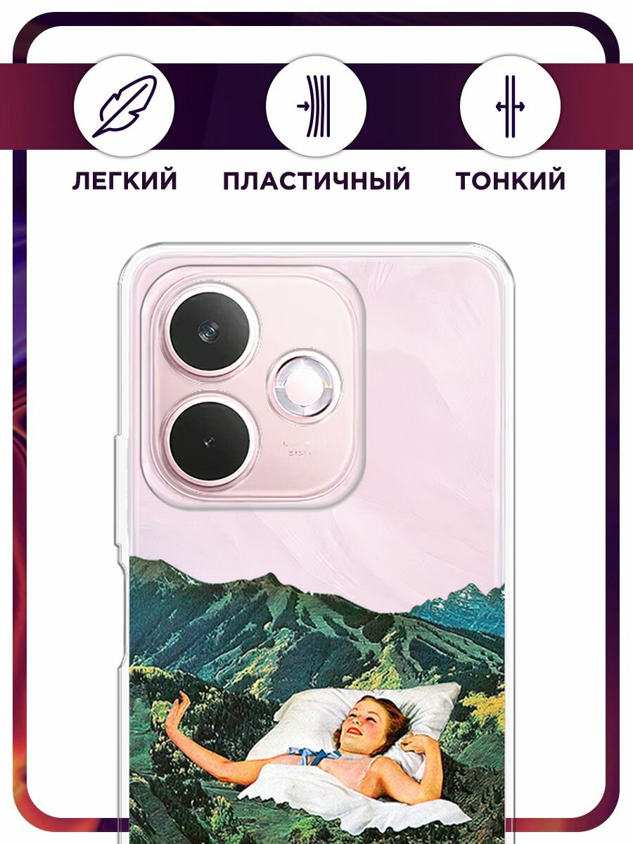 Чехол на Oppo A5 Pro / Оппо А5 Про с принтом Good morning, my darling, прозрачный — фото 1