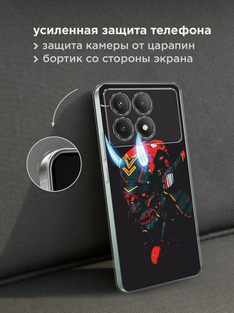 Чехол на Xiaomi Poco X6 PRO 5G / Поко X6 Про 5G с принтом "Неоновый самурай" — фото 1