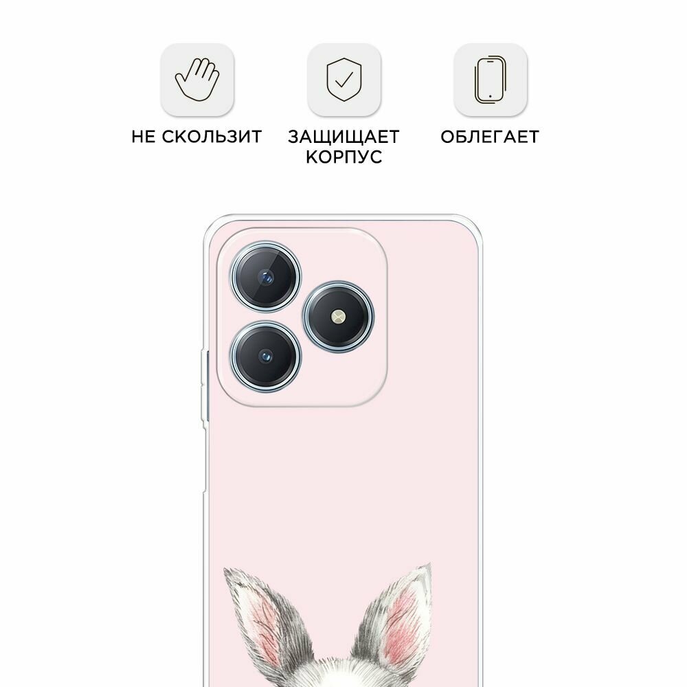Чехол на Realme C63 / Реалми С63 с принтом "Карандашный кролик 1 - 8 марта" — фото 1