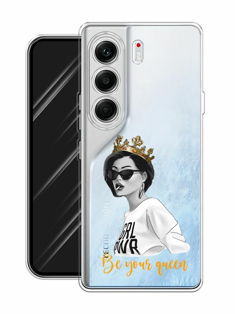 Чехол на Tecno Camon 40 Pro / Текно Камон 40 Про с принтом Be your Queen, прозрачный — фото 1