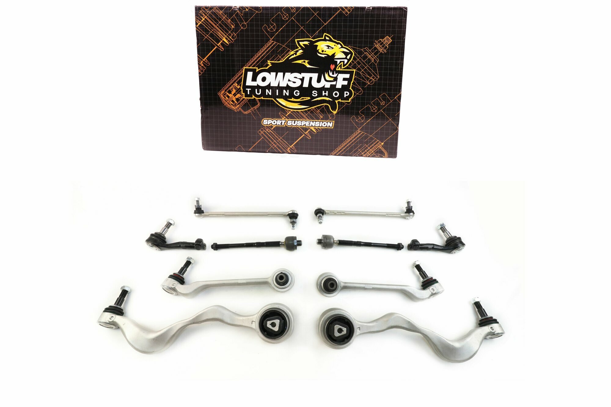 BMW E81 E82 E87 E88 E90 E91 E92 E93 X1 E84 Комплект рычагов передней подвески LOWSTUFF 53BM0017