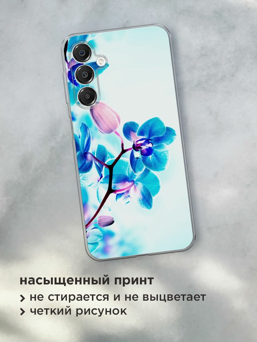 Чехол на Samsung Galaxy A16 / Самсунг А16 с принтом "Голубая орхидея" — фото 1