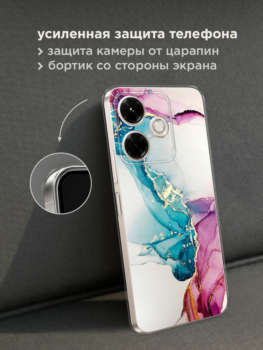 Чехол на Xiaomi Redmi 13X / Сяоми Редми 13X с принтом "Розовые разводы рисунок" — фото 1