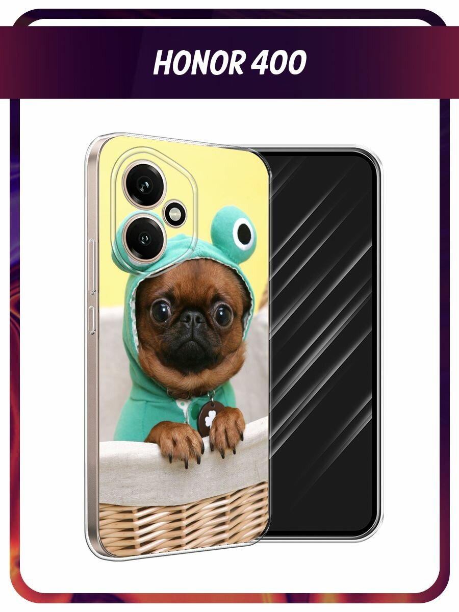 Чехол на Honor 400 / Хонор 400 с принтом "Собачка в шапке лягушки"