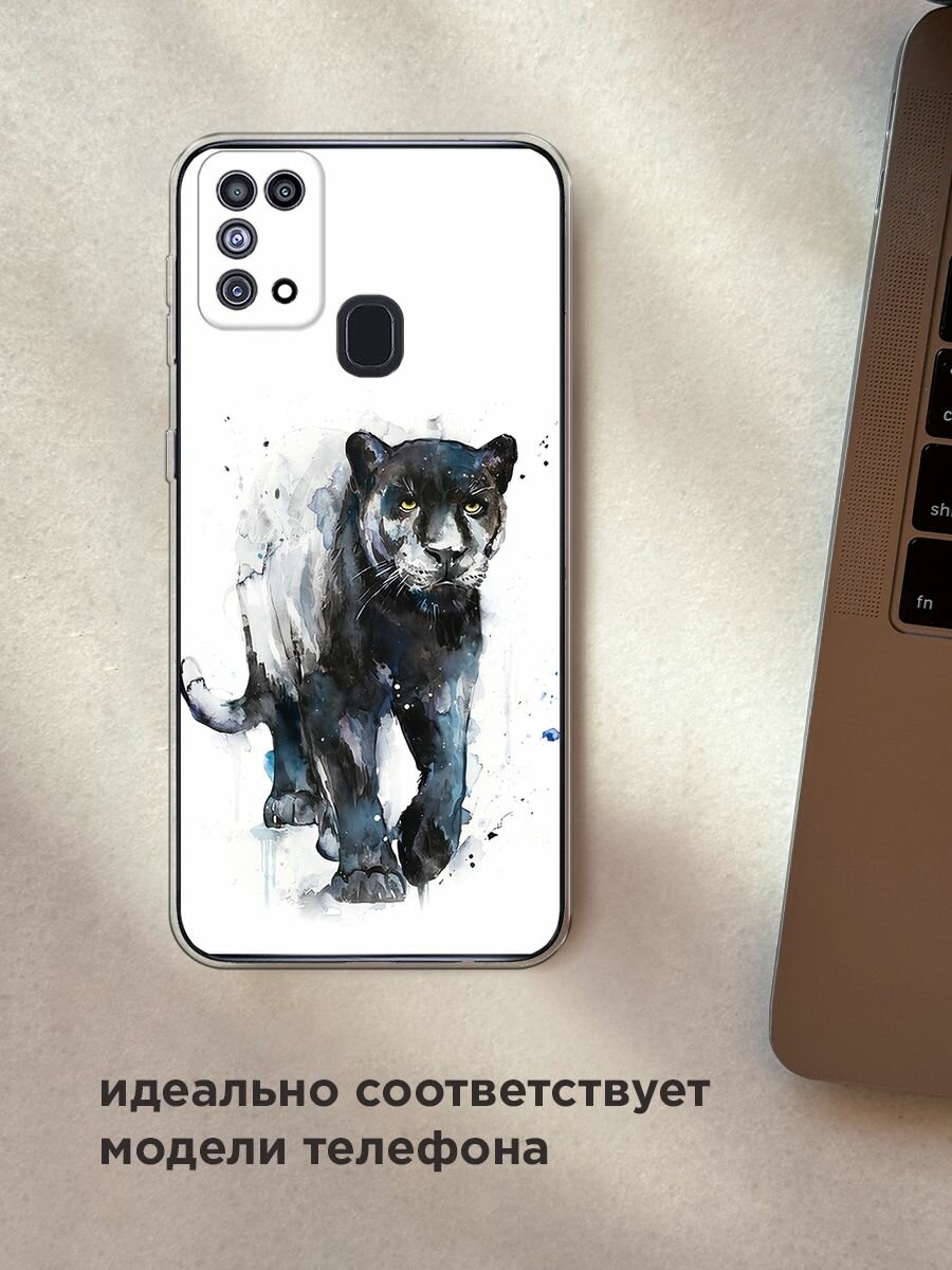Чехол на Samsung Galaxy M31 / Самсунг Галакси М31 с принтом "Пантера арт 3" — фото 1