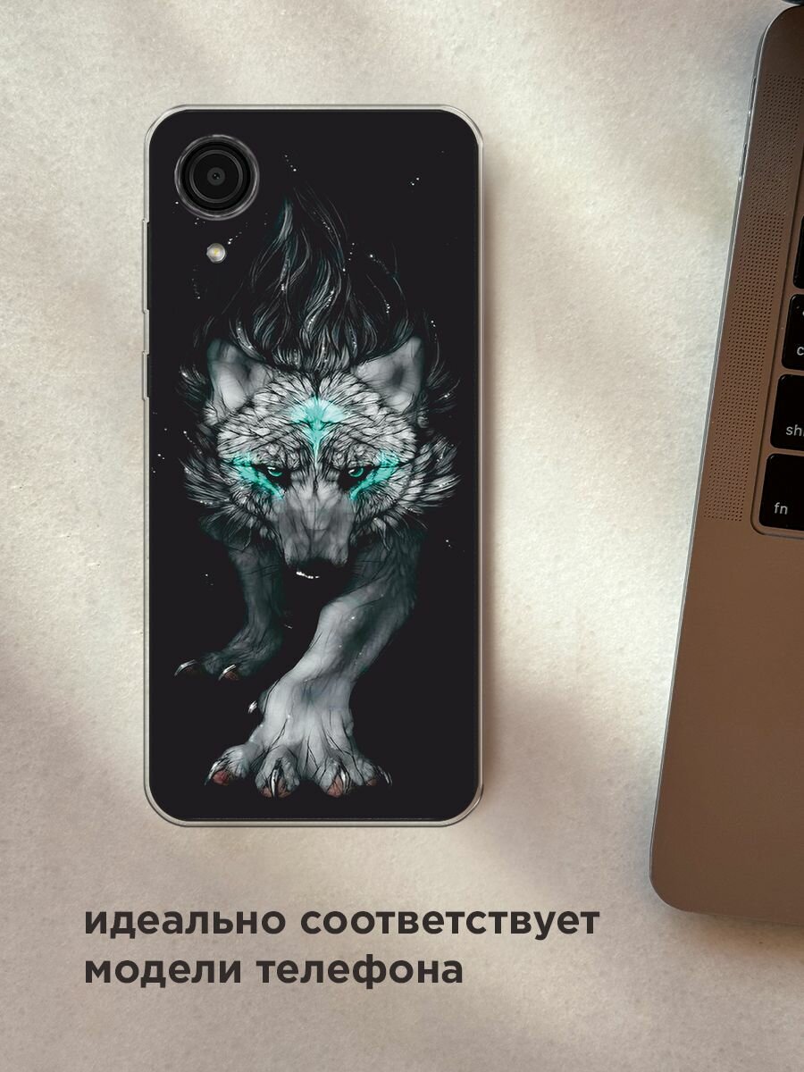 Чехол на Samsung Galaxy A03 Core / Самсунг Галакси А03 Core с принтом "Крадущийся волк" — фото 1