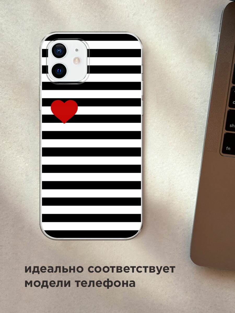 Чехол на Apple iPhone 12/12 Pro / Айфон 12/12 Про с принтом "Красное сердце" — фото 1