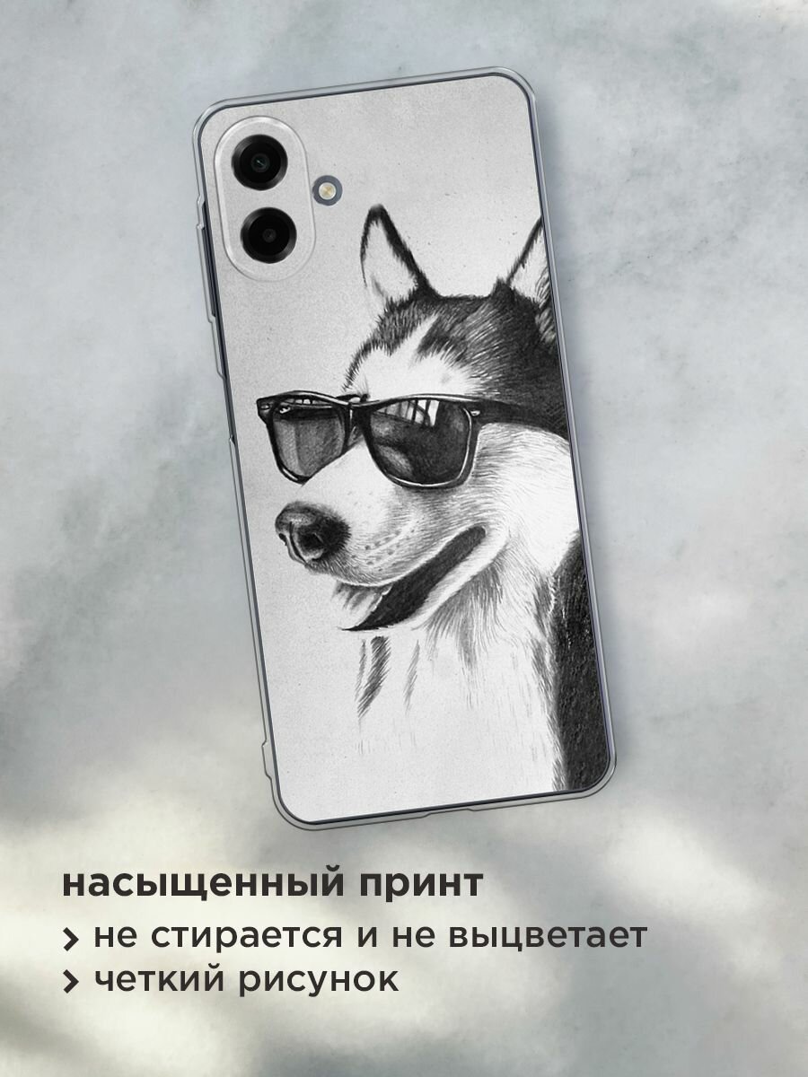 Чехол на Samsung Galaxy A07/A08 / Самсунг А07/А08 с принтом "Крутой Хаске" — фото 1