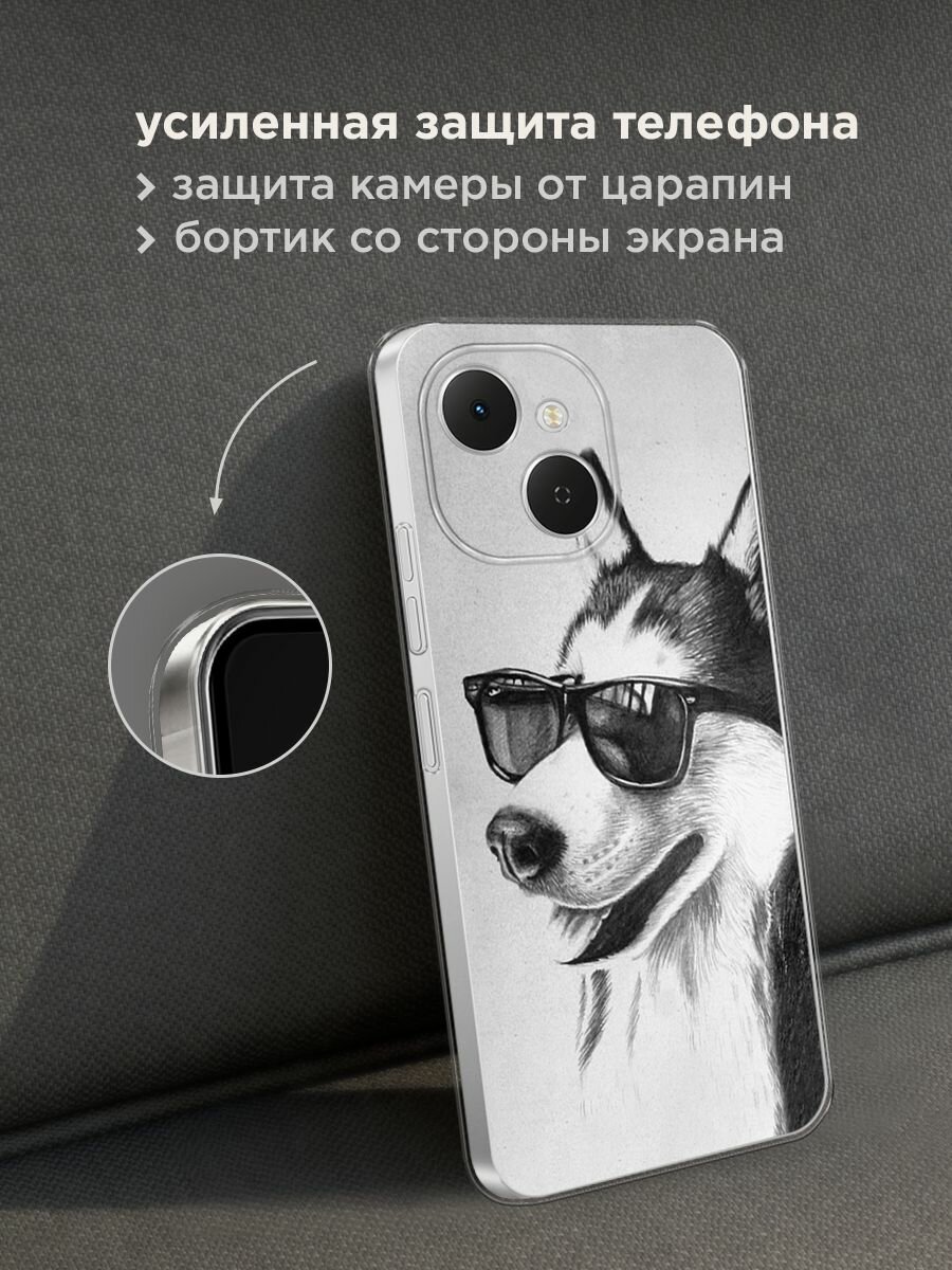 Чехол на Tecno Spark 40C / Текно Спарк 40C с принтом "Крутой Хаске" — фото 1