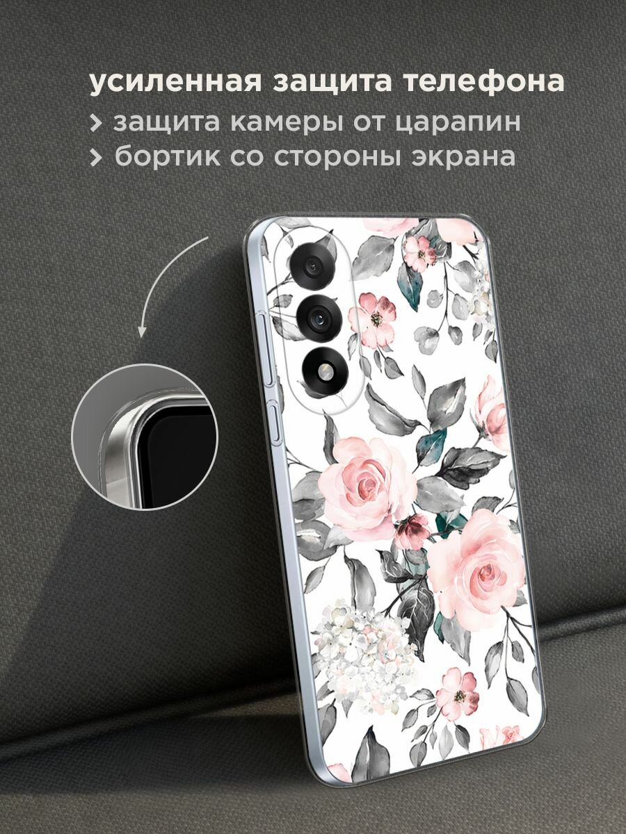 Чехол на OnePlus Nord 5 / Ван Плас Норд 5 с принтом "Розы на белом" — фото 1