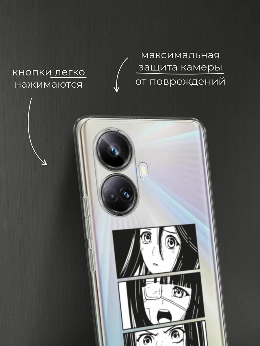 Чехол на Realme 10 Pro+ / Реалми 10 Про+ с принтом "Tokyo girls", прозрачный — фото 1