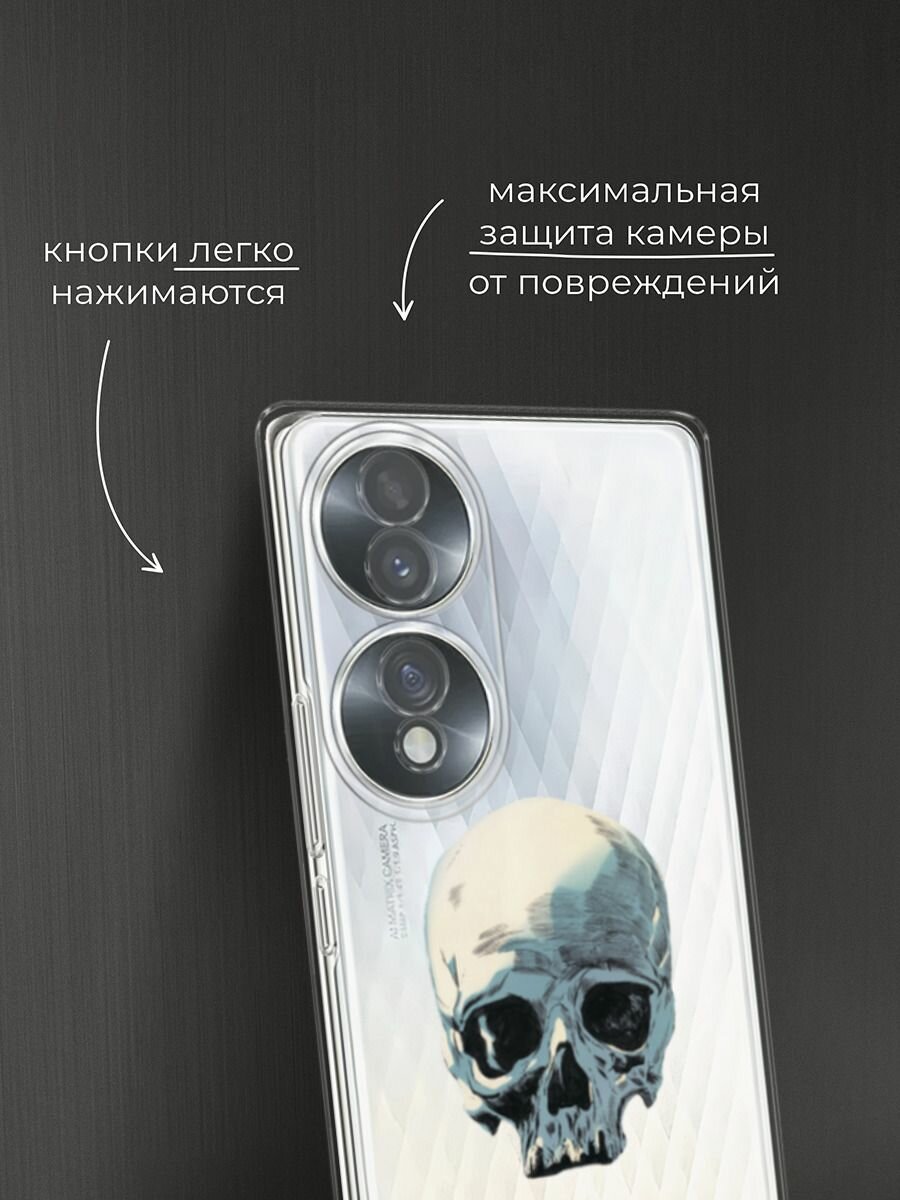 Силиконовый чехол на Honor 70 / Хонор 70 с принтом "Гусар", прозрачный — фото 1