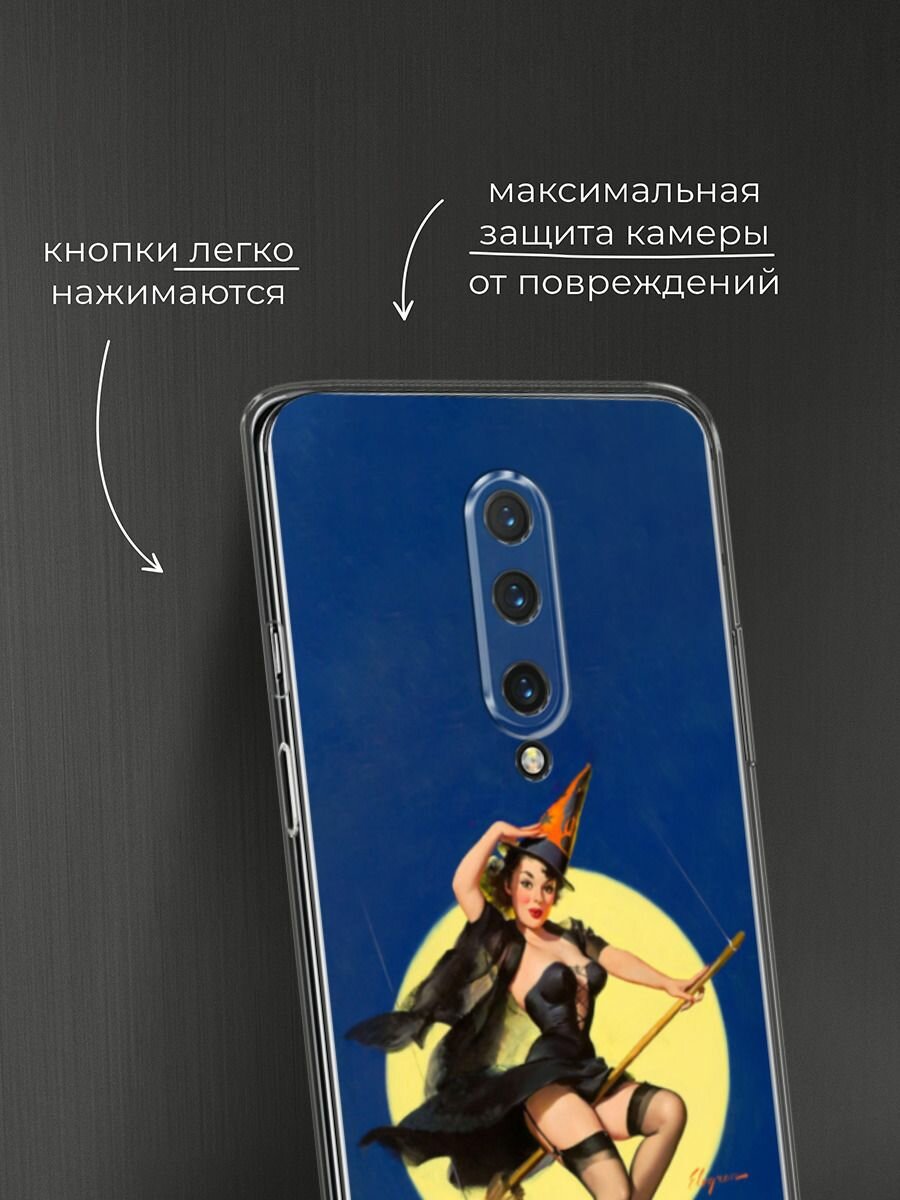 Силиконовый чехол на OnePlus 8 / ВанПлас 8 с принтом "Pin-Up Witch" — фото 1