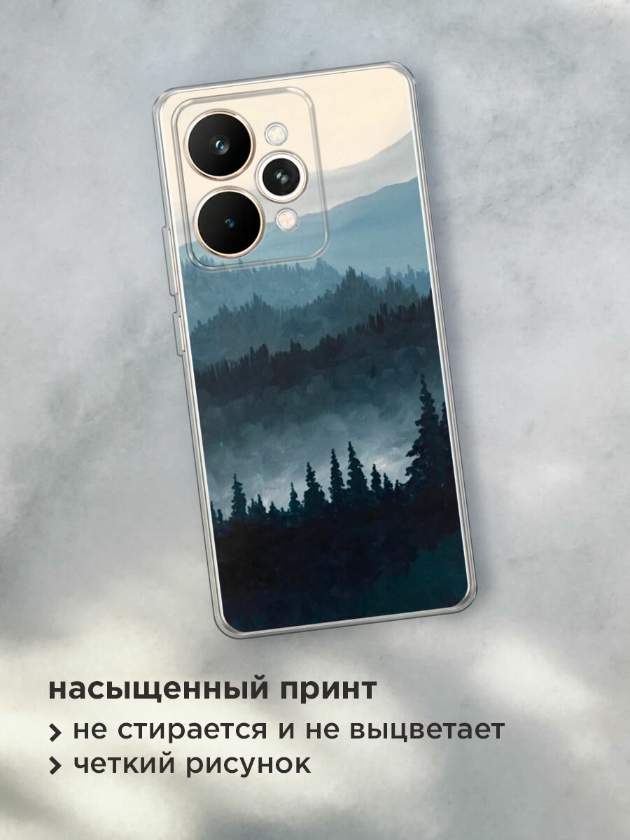 Чехол на Realme 15 Pro / Реалми 15 Про с принтом "Туманные горы" — фото 1