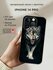 Чехол на Apple iPhone 14 Pro / Айфон 14 Про с принтом "Злобный волк из ночи"