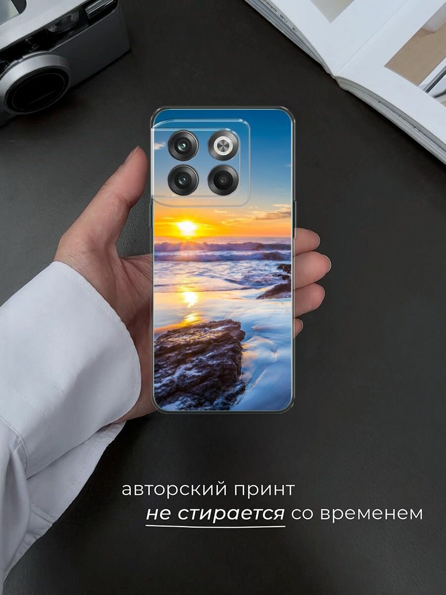 Силиконовый чехол на OnePlus 10T / Ван плюс 10T с принтом "Восход 6" — фото 1