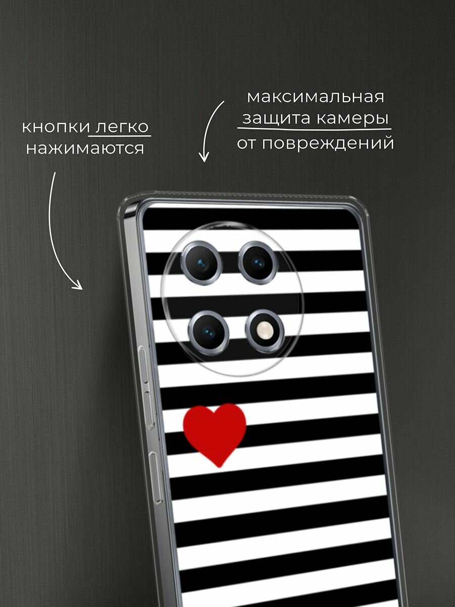 Чехол на Tecno Camon 30S / Текно Камон 30S с принтом "Красное сердце" — фото 1