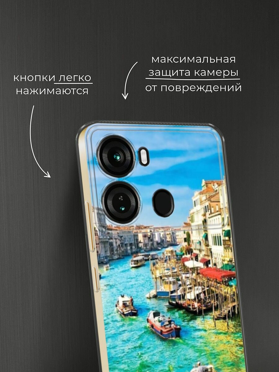 Силиконовый чехол на Itel P40 / Ител P40 с принтом "Каналы Венеции" — фото 1