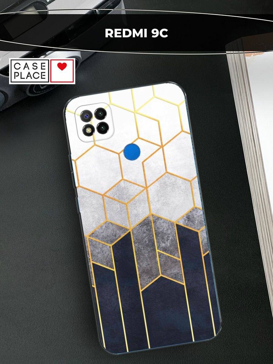 Чехол на Xiaomi Redmi 9C / Сяоми Редми 9C с принтом "Черно-белая мозаика"