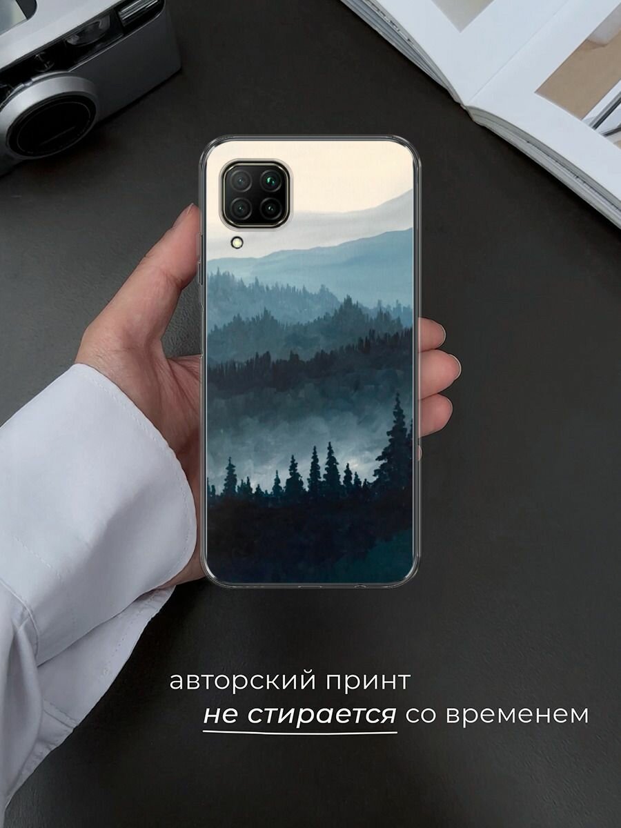 Чехол на Honor 30S Global/Huawei P40 Lite 5G/Nova 7 SE с принтом "Туманные горы" — фото 1