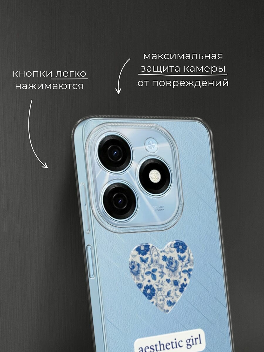 Чехол на Tecno Spark 20 / Текно Спарк 20 с принтом "Aesthetic girl" — фото 1