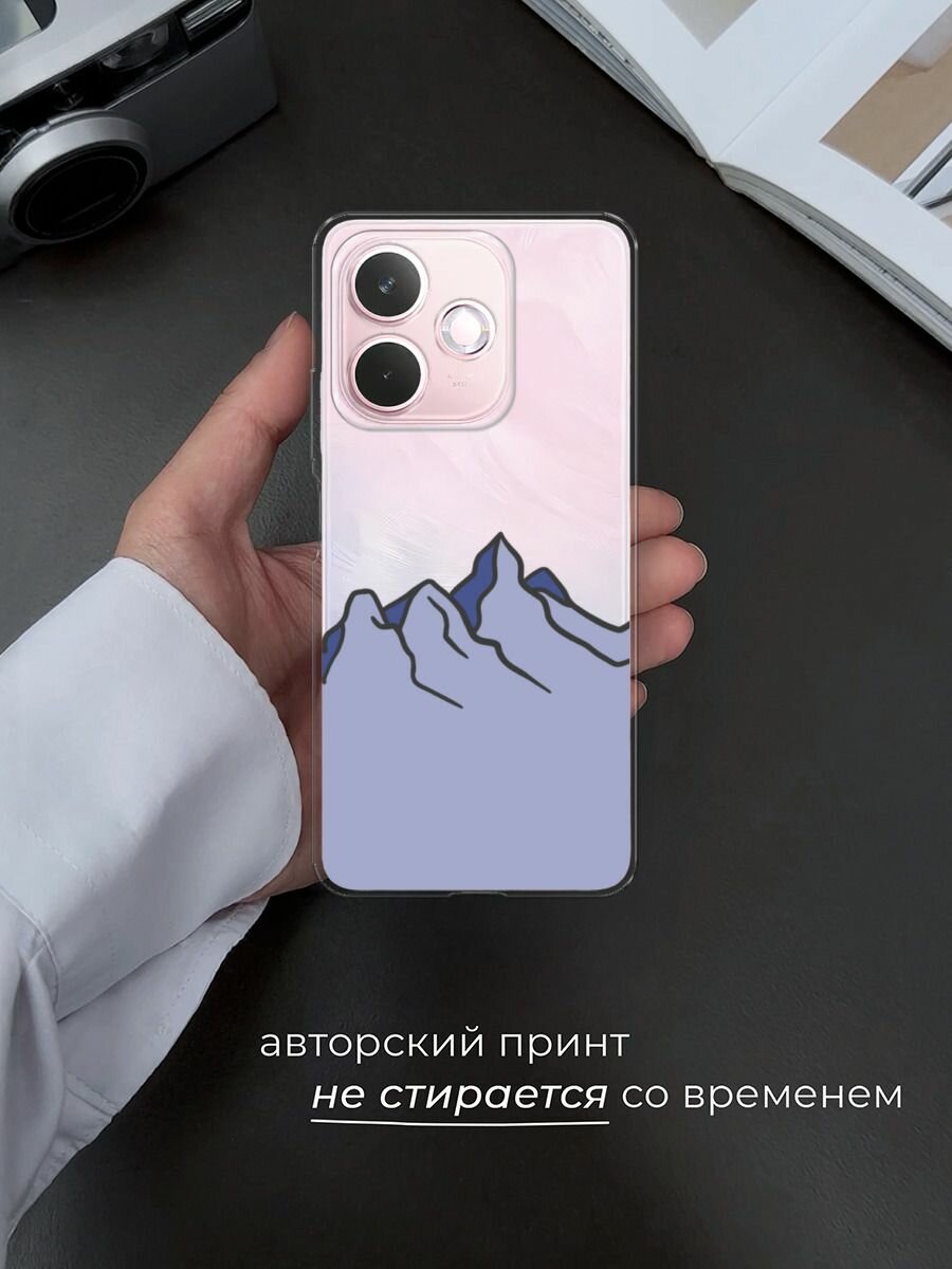 Чехол на Oppo A5 Pro / Оппо А5 Про с принтом "Гора", прозрачный — фото 1