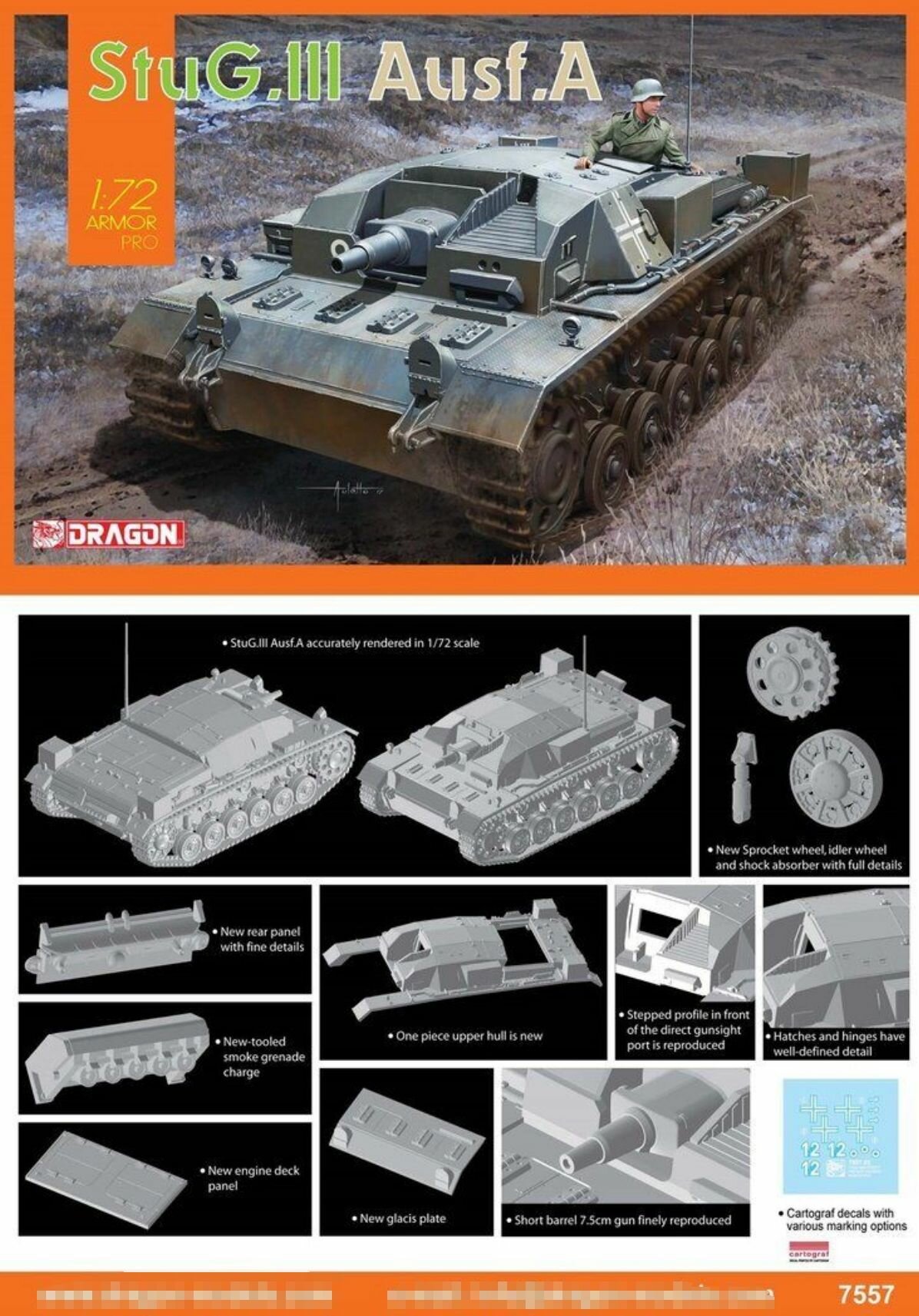 DRAGON 1/72 7557 StuG.III Ausf.A сборная модель танка