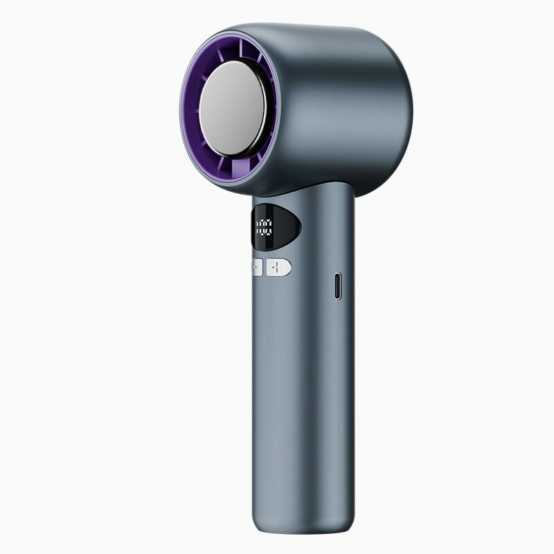 Ручной вентилятор, осевой механизм, 4 скорости, USB-питание, серый