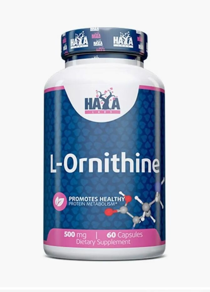 Haya Labs L-Орнитин. L-Ornithine. 500 Mg. 60 Caps